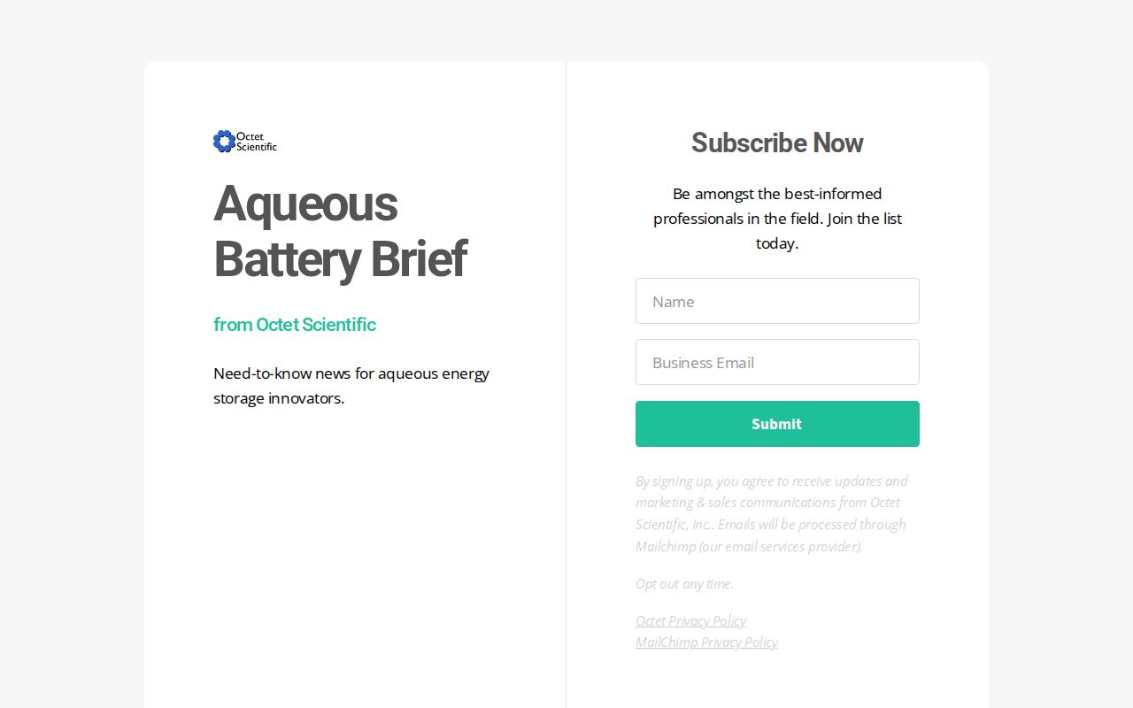 Aqueous Battery Brief